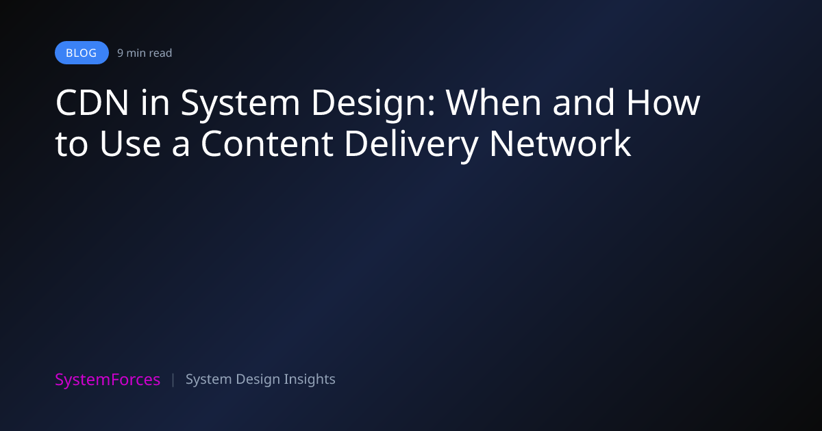 CDN in System Design: When and How to Use a Content Delivery Network ...